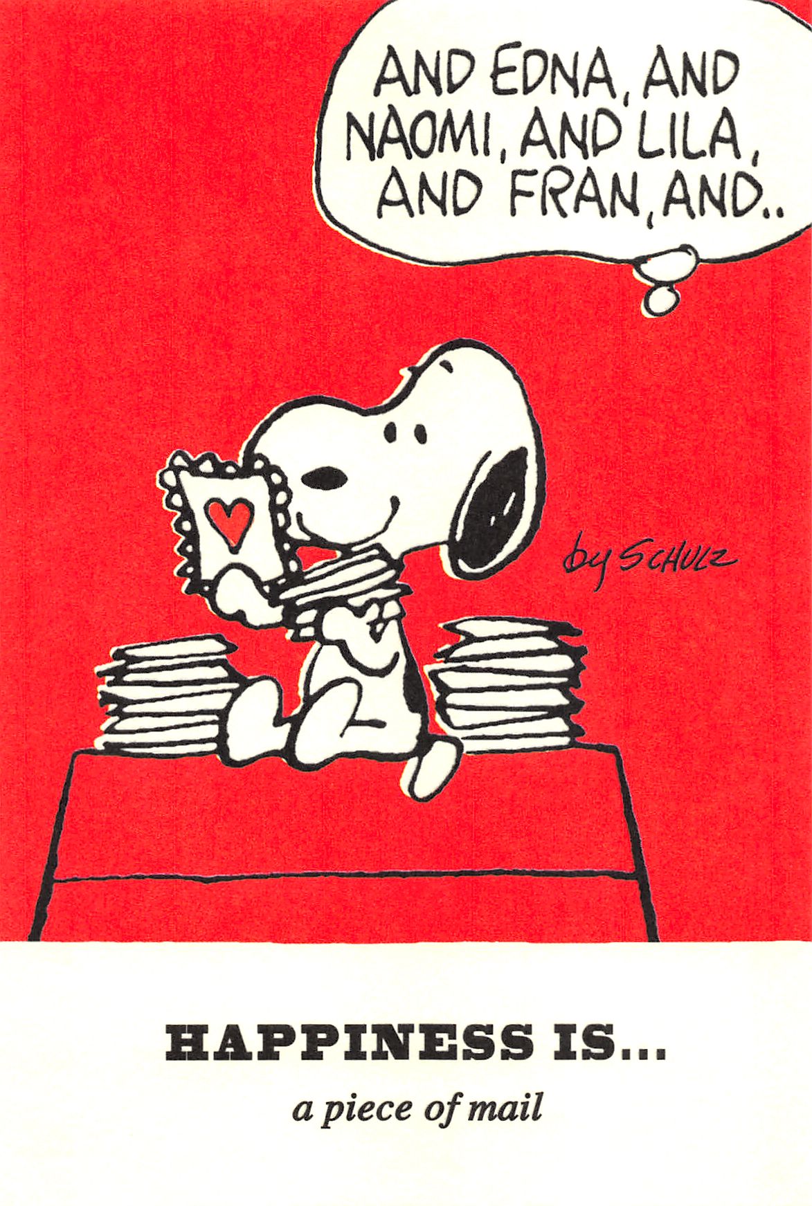 August 2016 – MY PEANUTS GANG AND SNOOPY POSTCARD COLLECTION